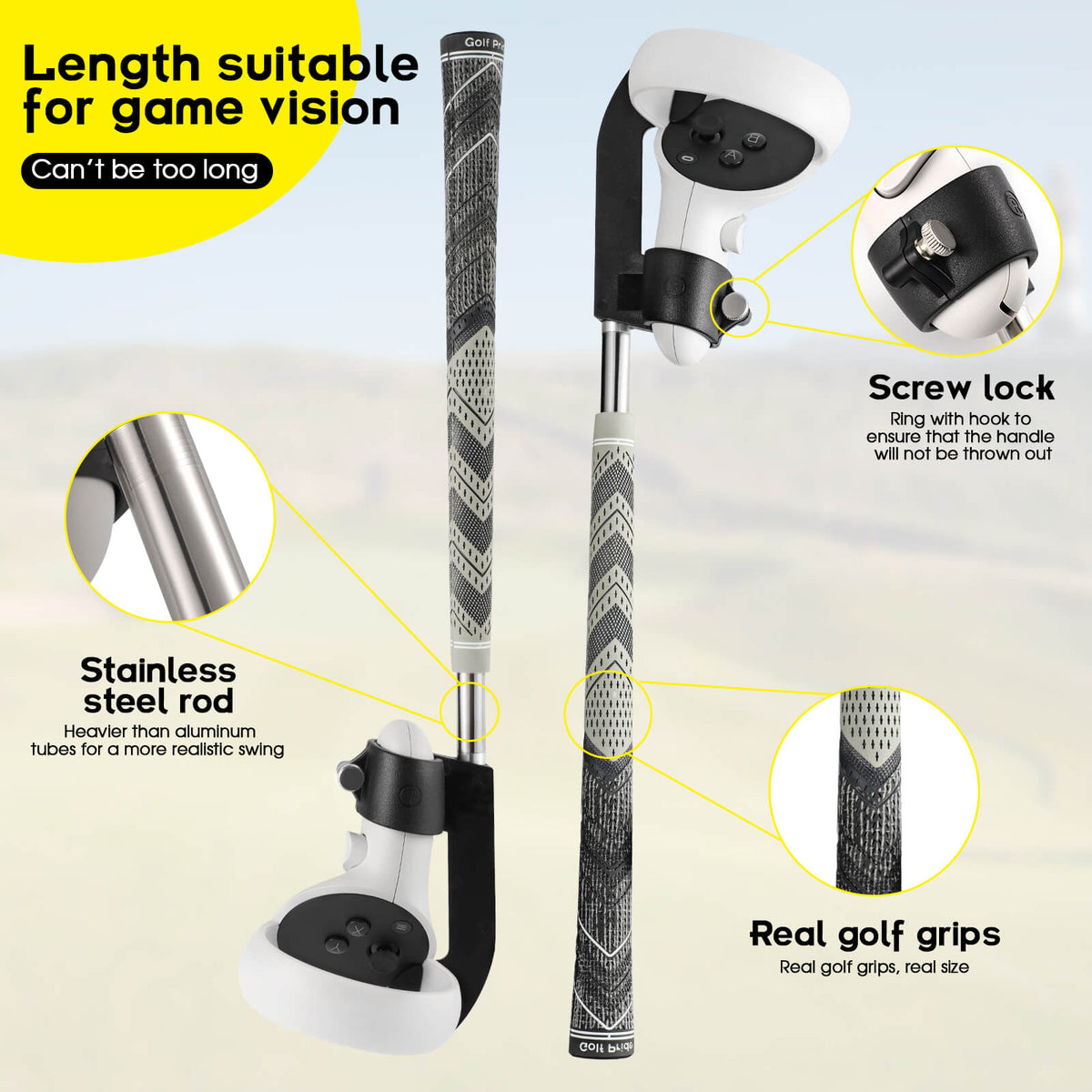 Quest 2 Right Hand Golf Club for Golf+ | Realistic Grip – X-super Home
